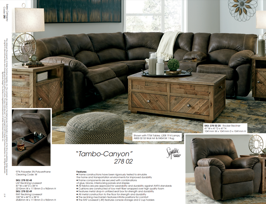 Tambo Reclining Sectional for Rent to Own - Freedom Rent To Own ...